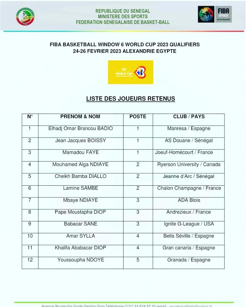 Basket / Mondial 2023 : 12 Lions retenus pour les éliminatoires ...