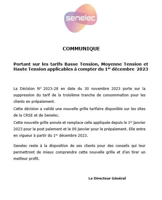 Senelec : Suppression de la 3e tranche de woyofal - Notre Continent