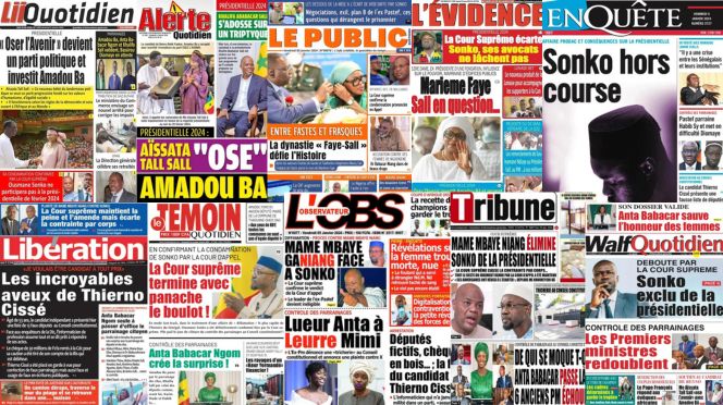 La « Une » des journaux sénégalais du vendredi 5 Janvier 2024 - Notre ...