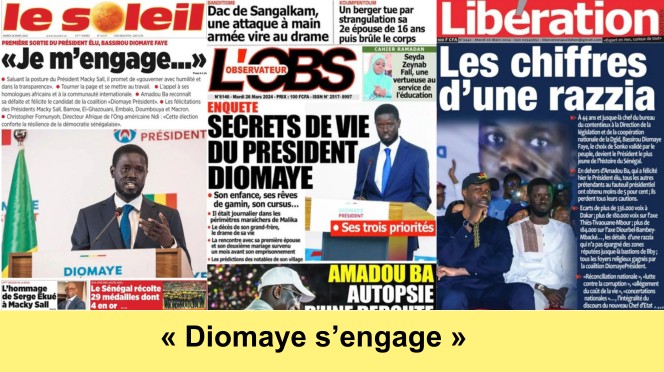 La « Une » des journaux sénégalais du mardi 26 Mars 2024 - Notre Continent