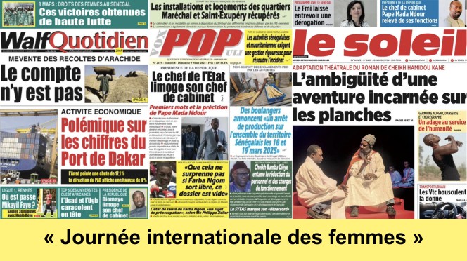 La « Une » des journaux du samedi 8 mars 2025 - Notre Continent
